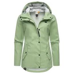 Regenjacke Ragwear "YM-Marge" Gr. XL (42), grün (heugrün) Damen Jacken stylische Übergangsjacke mit großer Kapuze