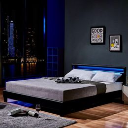 Home Deluxe LED Bett ASTRO - 180 x 200 cm Schwarz