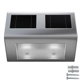 Monzana LED Solar Wandleuchte Edelstahl IP65