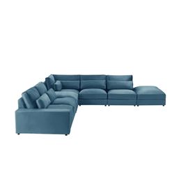 Höffner Ecksofa Branna ¦ blau ¦ Maße (cm): B: 412 H: 88 T: 386