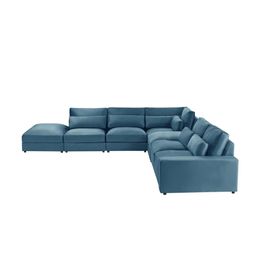 Höffner Ecksofa Branna ¦ blau ¦ Maße (cm): B: 412 H: 88 T: 386