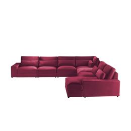 Höffner Ecksofa Branna ¦ rot ¦ Maße (cm): B: 412 H: 88 T: 296