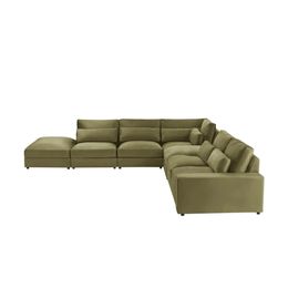 Höffner Ecksofa Branna ¦ grün ¦ Maße (cm): B: 412 H: 88 T: 386