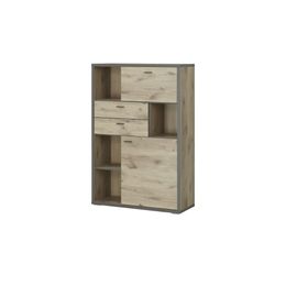 U.N.O uno Highboard Orlando ¦ holzfarben ¦ Maße (cm): B: 96 H: 141 T: 38