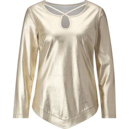 CR&Eacute;ATION L Damen Longshirt in gl&auml;nzender Qualit&auml;t goldfarben Gr&ouml;&szlig;e 54