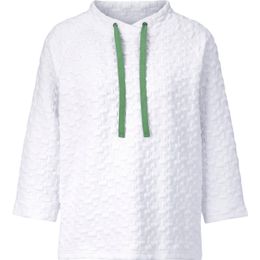 CR&Eacute;ATION L Damen Sweatshirt mit Jacquard-Struktur wei&szlig; Gr&ouml;&szlig;e 48
