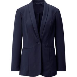 Damen Blazer mit Schalkragen marine, Gr&ouml;&szlig;e 56