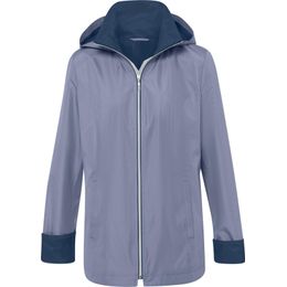 Damen Kapuzenjacke mit Kontrast-Innenfutter taubenblau, Gr&ouml;&szlig;e 56
