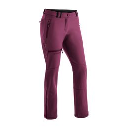 Softshellhose Maier Sports "Adakit W" Gr. 34, Normalgrößen, pink (magenta), Damen, Vorderseite: 92% Polyester, 8% Elasthan / Rückseite: 100% Polyester, Hosen, Damen Trekkinghose, atmungsaktive Outdoorhose, Regular Fit