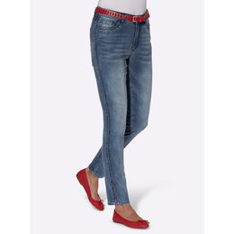 Bequeme Jeans Ambria Gr. 46, Normalgrößen, blau (blue-stone-washed) Damen Jeans