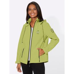 Softshelljacke Casual Looks Gr. 26, grün (kiwi, weiß, meliert), Damen, 94% Polyester, 6% Elasthan, meliert, Jacken