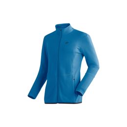 Fleecejacke Maier Sports "Sinaia M", Herren, Gr. 48, blau (saphirblau), 62% Polyester, 38% Polyester (Recycelt), hoch geschlossener Ausschnitt, Jacken, Herren Midlayer, atmungsaktiv und schnelltrocknend, Slim Fit