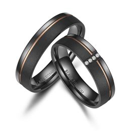 Partnerring MARRYA "BLACK TITANIUM by MARRYA" Fingerringe Gr. 48, Titan, schwarz (damen ring, schwarz, gold) Damen