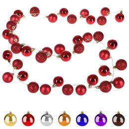 Casaria Weihnachtslichterkette mit Kugeln 40 LED 2m / 4cm rot