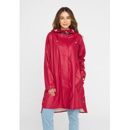 Regenmantel Ilse Jacobsen "RAIN71" Gr. 40, rot (deep rot), Damen, Obermaterial: 94% Polyester, 6% Elasthan; Futter: 100% Polyester, Mäntel, Kapuze, wasserdicht, wasserfest, leicht, 2-Wege Reißverschluss