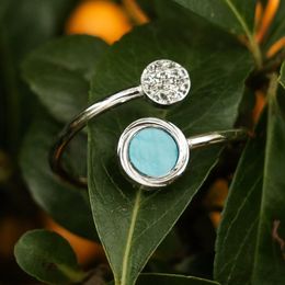 Holzkern Zendala Ring Silber und Perlmutt