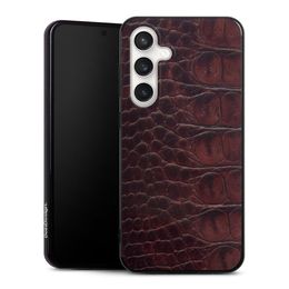DeinDesign Galaxy S24 FE 5G Handy Silikon H&uuml;lle Case schwarz Handyh&uuml;lle Leather Crocodile Animal Print