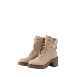 Tom Tailor Damen Gefütterte Stiefeletten mit Block-Absatz, beige, Uni, Gr. 40