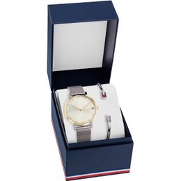 Quarzuhr Tommy Hilfiger Armbanduhren silberfarben Damen Armbanduhr, Damenuhr, Edelstahlarmband, ideal auch als Geschenk