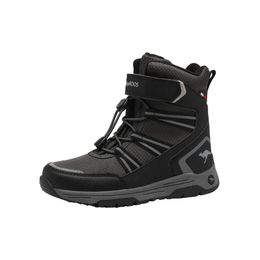 Winterstiefel Kangaroos "K-MJ Eldora EV RTX", Jungen, Gr. 30, schwarz (jet schwarz, steel grau), Synthetik, Textil, Schuhe, Snowboots, Winterboots, Winterschuhe, wasserdicht, gefüttert
