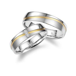 Trauring MARRYA "Edelstahl Ringe Trauringe Eheringe Partnerringe" Fingerringe Gr. 48, Edelstahl, goldfarben (herren ring, silber, gold) Damen