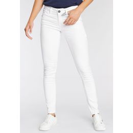 Skinny-fit-Jeans Arizona "mit Keileinsätzen" Gr. 34, N-Gr, weiß (white) Damen Jeans extra-enger Beinschnitt, niedrige Leibhöhe