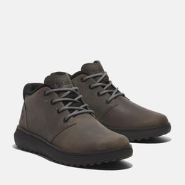 Schnürboots Timberland "HUDSON ROAD MID LACE UP CHUKKA BOOT", Damen, Gr. 45, grau (dunkelgrau full grain), Leder, Sportlich, Schuhe, Winterstiefel, Schnürstiefel, Winterschuhe