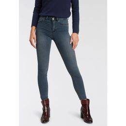 Skinny-fit-Jeans Arizona "Ultra Stretch" Gr. 38, N-Gr, blau (blue, used) Damen Jeans extra-eng geschnittene Beinform, modische Used-Waschung