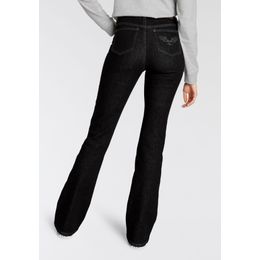 Bootcut-Jeans Arizona "Comfort-Fit" Gr. 100, L-Gr, schwarz (black) Damen Jeans ausgestellte Beinform, mit Eingrifftaschen, High-Waist