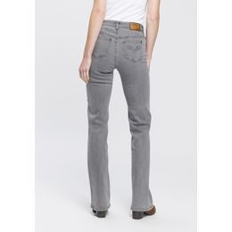 Bootcut-Jeans Arizona "Comfort-Fit" Gr. 34, N-Gr, grau (grey-used) Damen Jeans ausgestellte Beinform, mit Eingrifftaschen, High-Waist