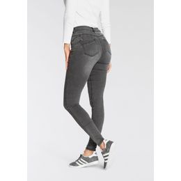 Skinny-fit-Jeans Arizona "Ultra Stretch" Gr. 34, N-Gr, grau (grey, used) Damen Jeans skinny-fit, betonte Taille, shaping-Effekt, high Waist