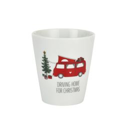 Krasilnikoff Happy Mug Becher Driving Home for Christmas, Camper, Ø 8.8, Höhe 10 cm