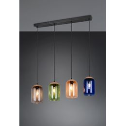 Trio Cork Pendelleuchte Schwarz, 4-flammig