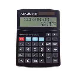 Maul Tischrechner MTL 800 Solar Batterie 2-zeilig, 12 Ziffern schwarz
