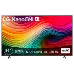 LG LED-Fernseher, G (A-G), Fernseher, schwarz, 86