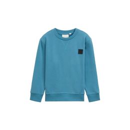 Tom Tailor Jungen Basic Sweatshirt mit Badge, blau, Uni, Gr. 92/98