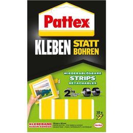 Klebe Strips 10 Stück Wiederablösbare Strips Doppelseitig klebend, kleben statt bohren - Pattex