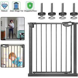 Uisebrt - Türschutzgitter Ohne Bohren Treppenschutzgitter für Kinder 75-85cm breit, Auto-Close Baby Schutzgitter Metall Gitter Schwarz