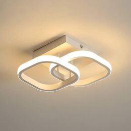 Goeco - Moderne led Deckenleuchte, Schlichtes Quadratisches Design, Weiße Acryl Deckenbeleuchtung, 3000K Warmweiße Deckenlampe Nicht Dimmbar für