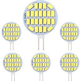 Memkey - G4 led 3 w, AC12–24 v, 300 lm, Kaltweiß 6000 k, 24 x 5730 smd, 30 w Halogenlampen-Äquivalent, nicht dimmbar, runde G4-LED-Glühbirne für