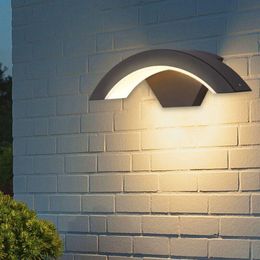 Goeco - led Wandleuchte Außen Innen 24W IP54 Warmweiß 3000K Metall für Garten, Flur