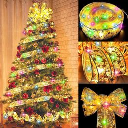 10 m 100 LED-Weihnachtsbaum-Lichterketten, LED-Lichterketten, Weihnachtsbaum-Dekorationslichter, DIY-Spitzenschleife