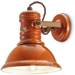 Licht-Erlebnisse Spot Strahler Metall Keramik verstellbar Orange Shabby Antik Rostbraun E27 Vintage Design