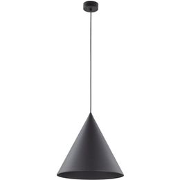 Licht-Erlebnisse Pendelleuchte Metall rund d: 32 cm h: max. 165 cm Schwarz E27 Retro Hängelampe