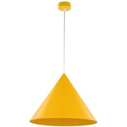 Licht-Erlebnisse Hängelampe Metall rund ø 50 cm h: max. 170 cm Gelb E27 Retro Design Pendelleuchte