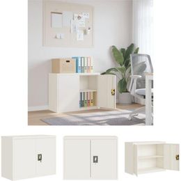 Aktenschrank Weiß 90x40x70 cm Stahl - Aktenschränke - Weiß - The Living Store