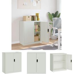 Aktenschrank Hellgrau 79x40x90 cm Stahl - Aktenschränke - Grau - The Living Store