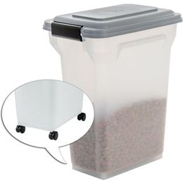 IRIS OHYAMA - Hundefutter Aufbewahrung mit Rollen, 20L/7.5kg, Grau, Luftdichte Futterbox, Trockenfutter, Futterbehälter, Für Hunde, Katzen,