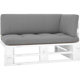 Torana - Outdoor-Ecksofa Paletten Kiefernholz Imprägniert Weiß