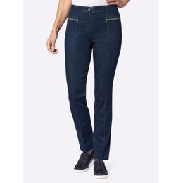 COSMA Damen Jeans mit Po-Push-up-Effekt, blue-stone-washed, Gr&ouml;&szlig;e 21